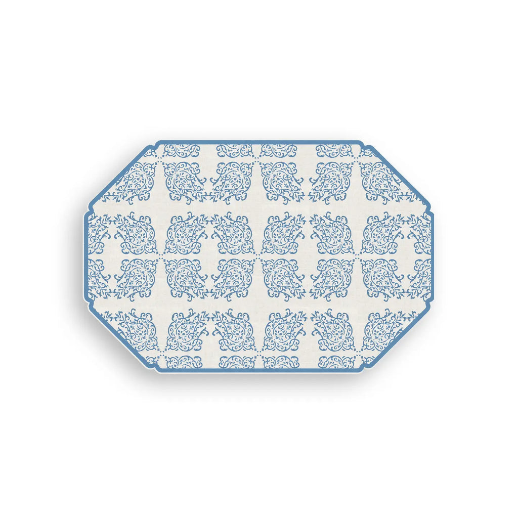 Denim Blue Block Vinyl Floor Mat