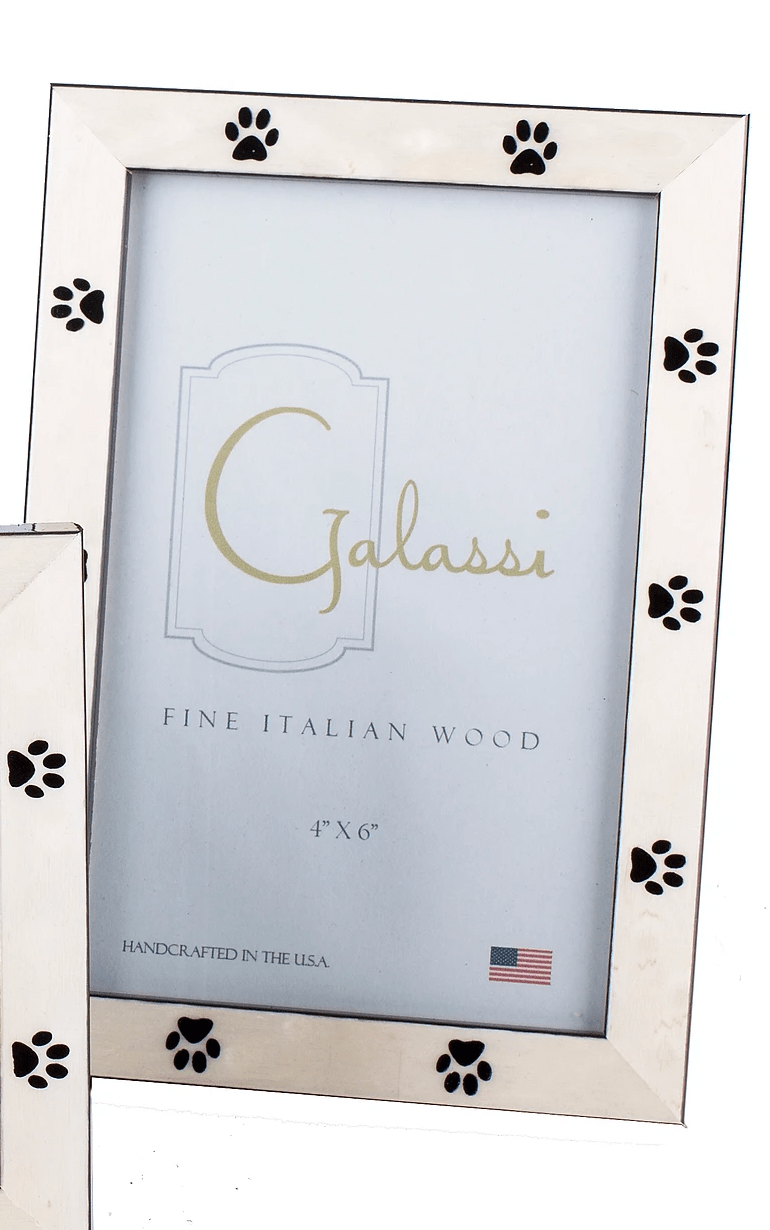White Burl & Black Paws Picture Frame