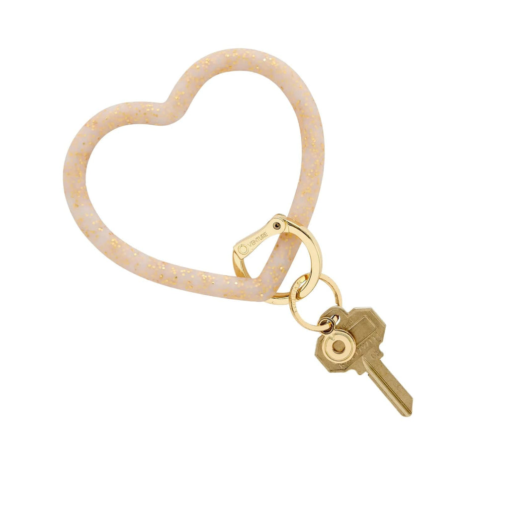 Gold Rush Confetti Heart Key Ring