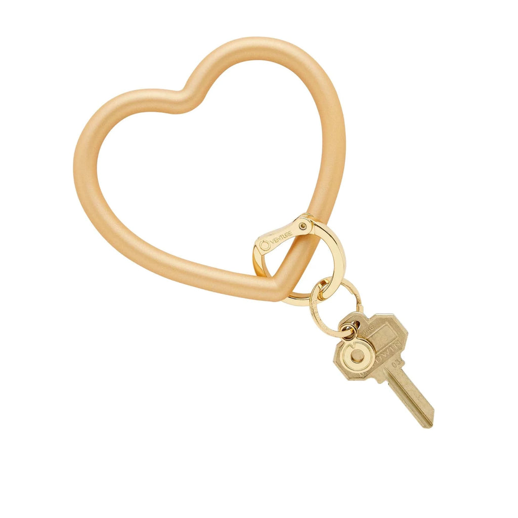 Solid Gold Rush Heart Key Ring